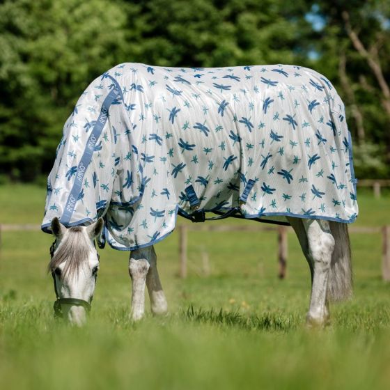 Horseware Amigo Integrated Fly Sheet Dragonfly Print/Silver/Blue/Sage