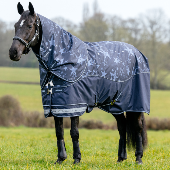 LeMieux Arika Star 100g Turnout Rug Navy
