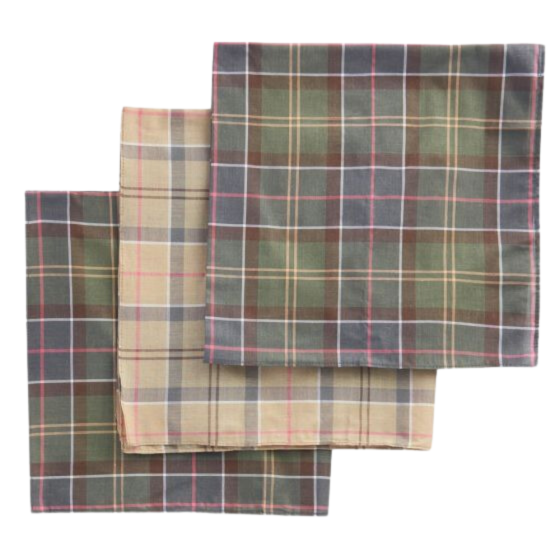 Barbour Mens Handkerchief Pack Assorted Tarten