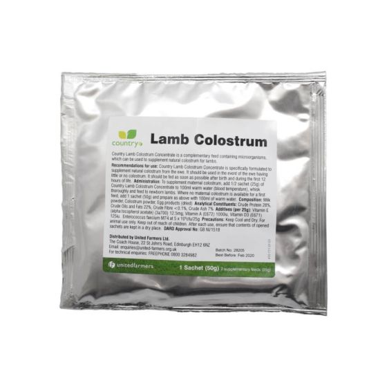 Country UF Lamb Colostrum Sachet 50g | Chelford Farm Supplies