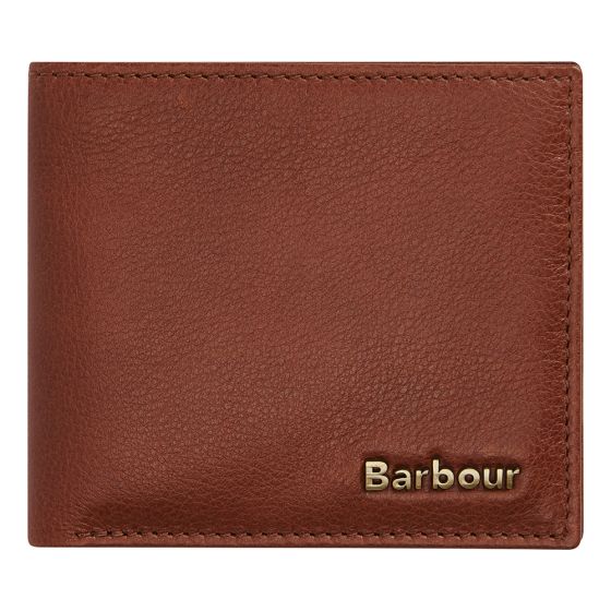 Barbour Mens Lunan Leather Bifold Wallet Brown