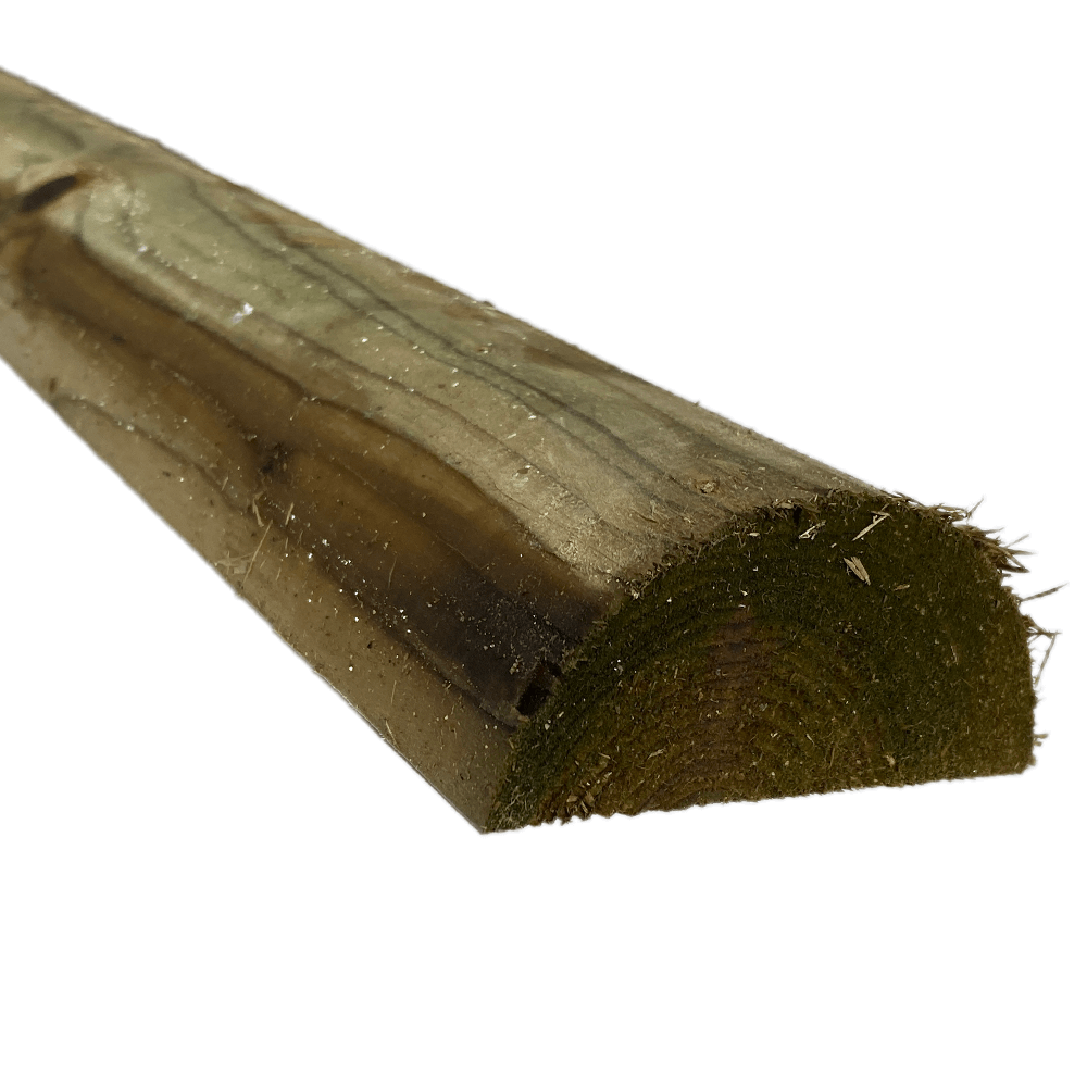 Fence Rail Half Round Machined Treated Green 12' 3-1/2'' 1/2