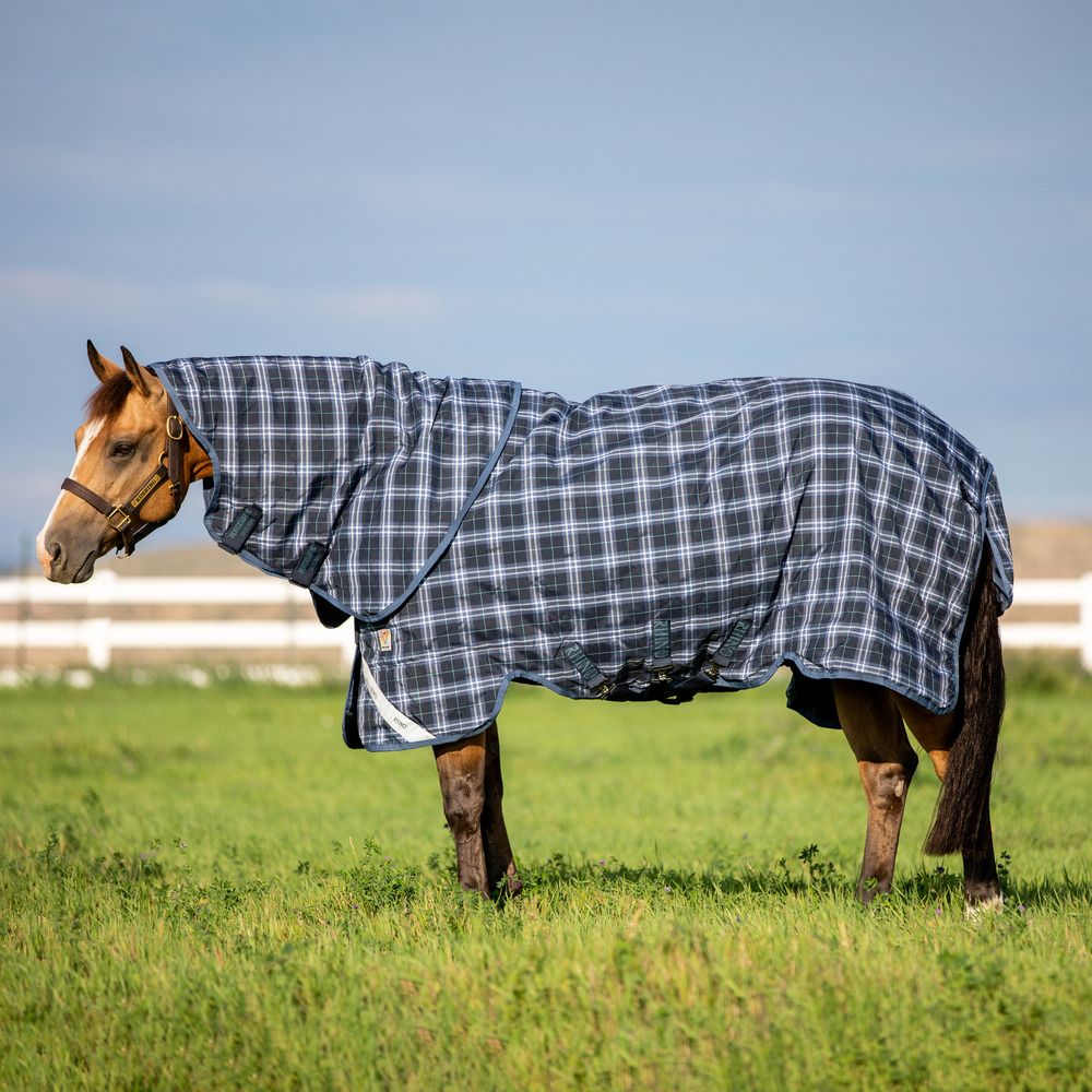 Horseware Rhino Plus 0g Lite Turnout Rug Navy Check/Indigo