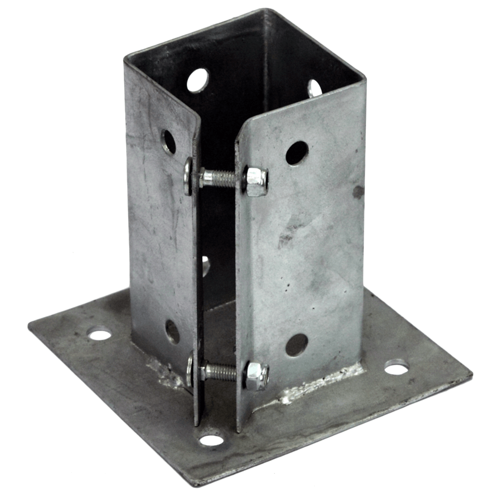 Eliza Tinsley Bolt Down Post Support Galvanised (For 4" Posts) | Buy Online