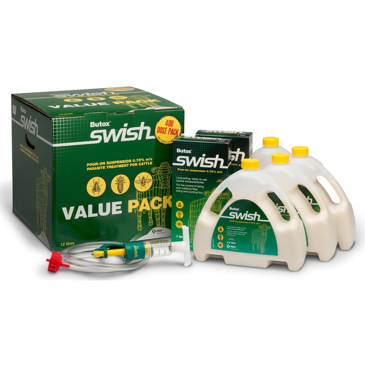 Butox Swish Pour-On Fly Control for Cattle 7.5% Value Pack 12L