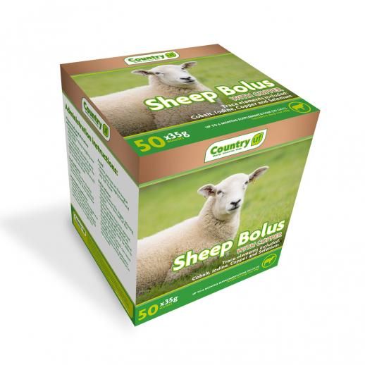Country UF Sheep Bolus With Copper 50 Pack