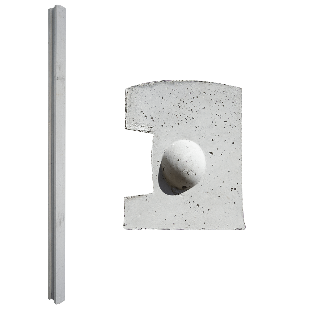 Concrete Fence Post 1-Way Slotted End Post 1.5m (L)