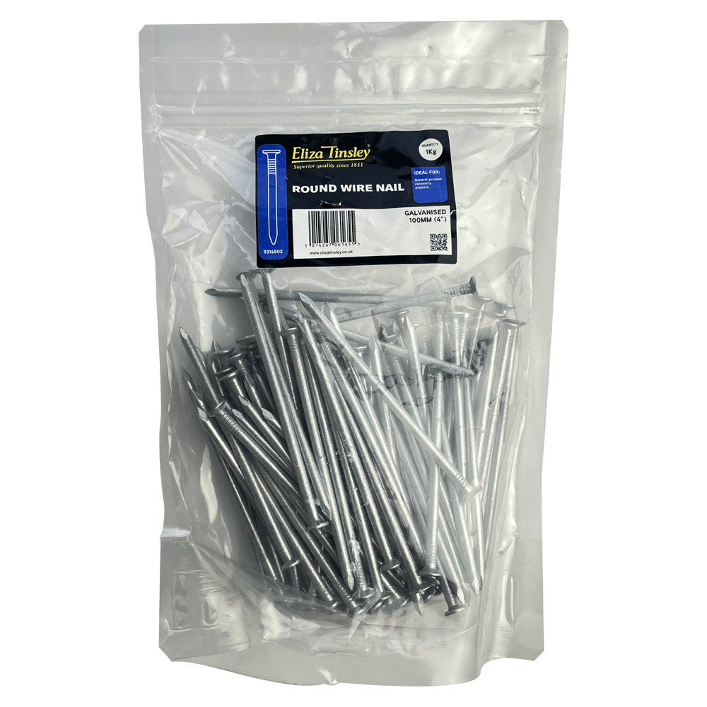 Eliza Tinsley Galvanised Round Wire Nails 100mm (1kg) | Buy Online